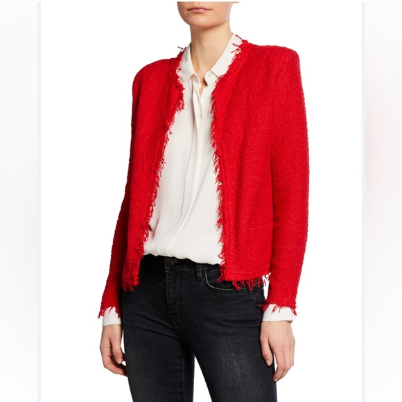 IRO | Jackets & Coats | Iro Red Tweed Boucle Evening Jacket | Poshmark